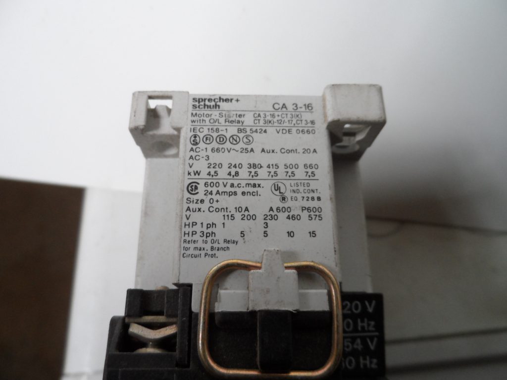CONTACTOR SPRECHER+SCHUH CA3-16-10 - Oller Stocks