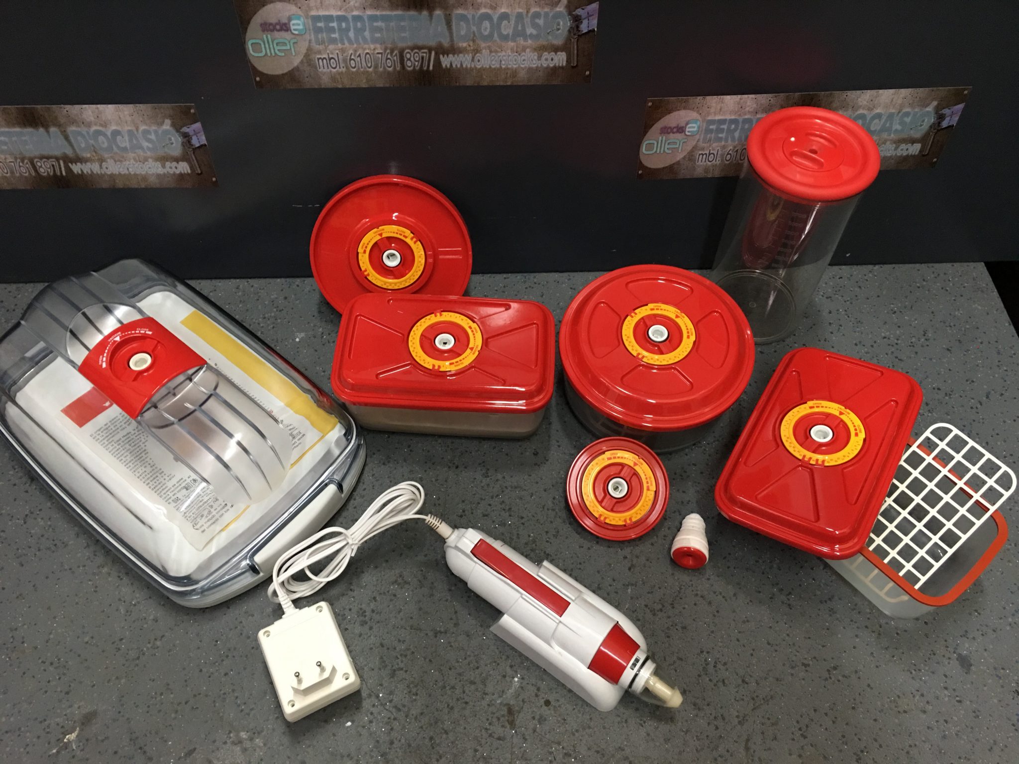 LOTE DE RECIPIENTES PARA ENVASAR AL VACÍO ALADINO MAFE - Oller Stocks