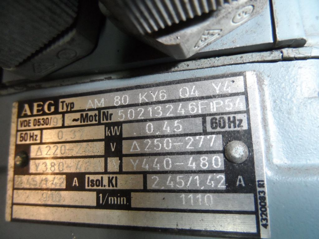 MOTOR TRIFÁSICO ASÍNCRONO AEG AM 80 KY6 - Oller Stocks