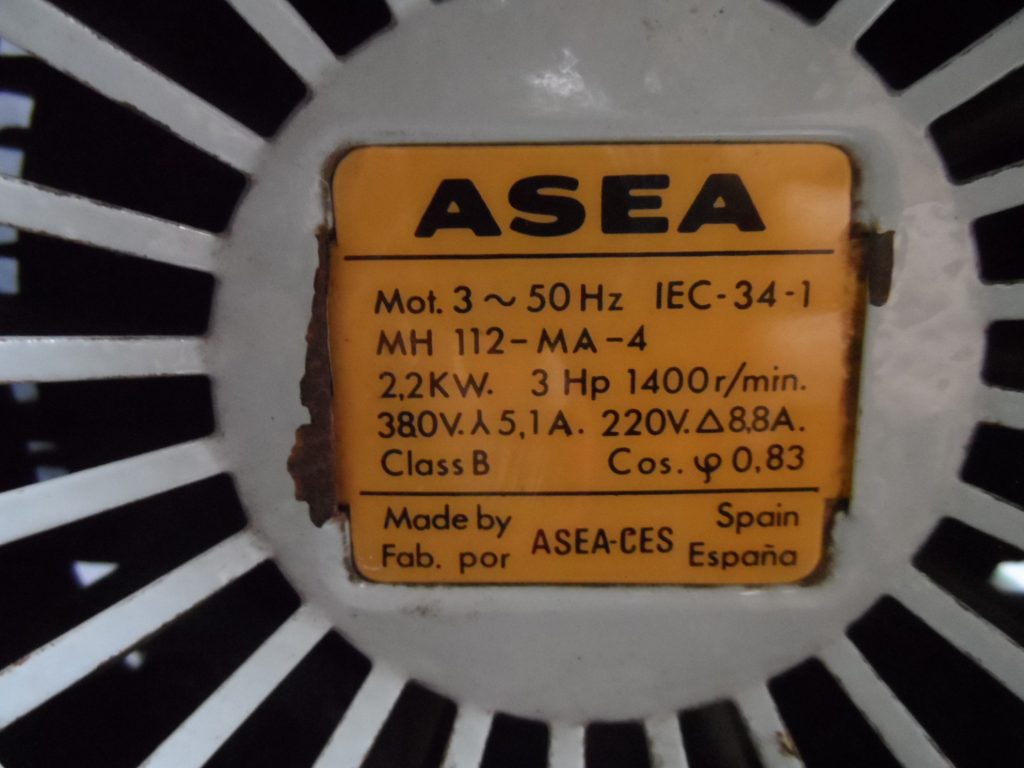 MOTOR TRIFÁSICO ASEA 2.2KW 1400RPM - Oller Stocks